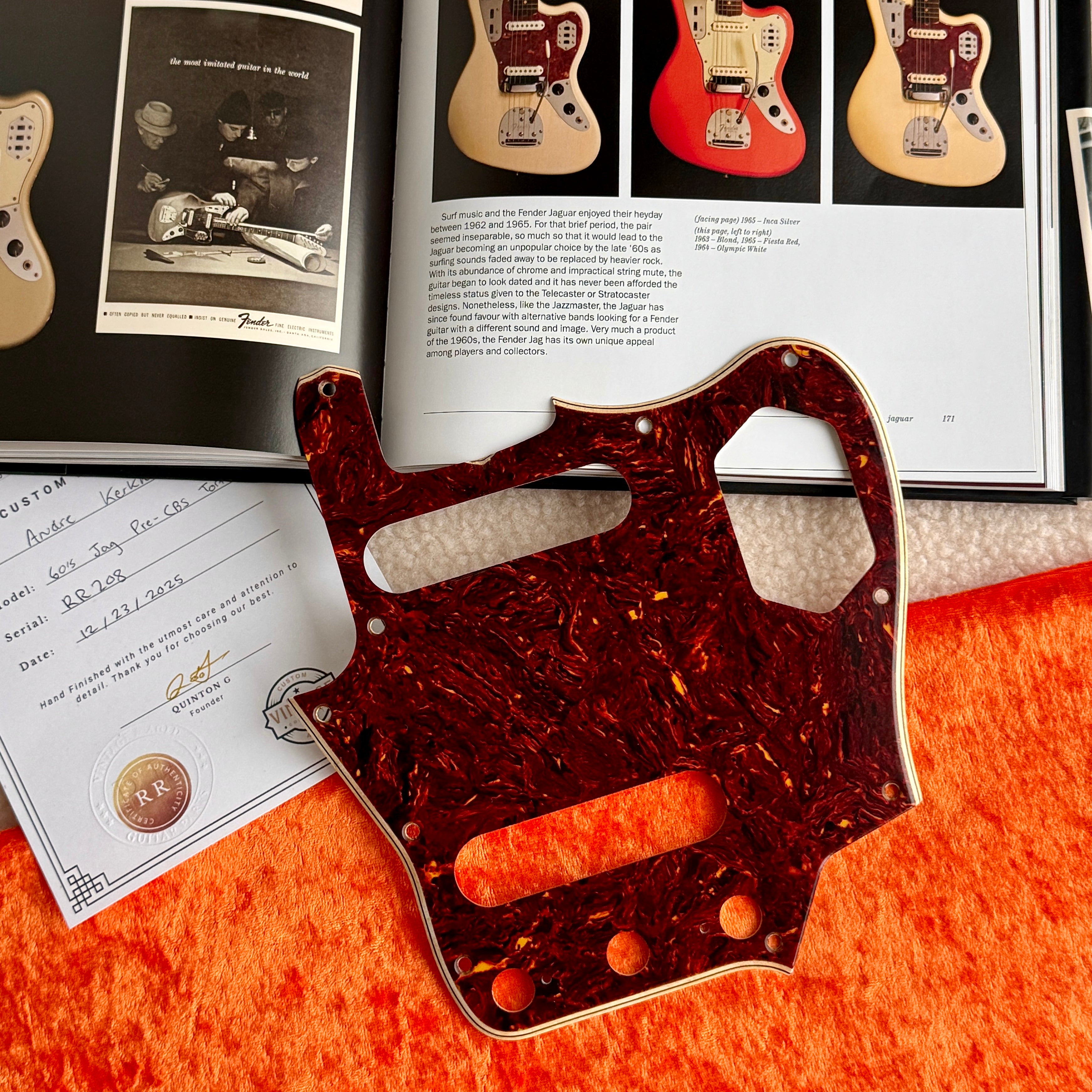 1962 Jaguar® Celluloid Nitrate Tortoise Shell Pickguard – Realistic Relics